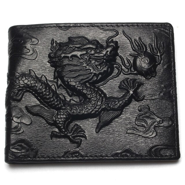Chinese Dragon Leather Wallet (Compact) – Autumn Dragon
